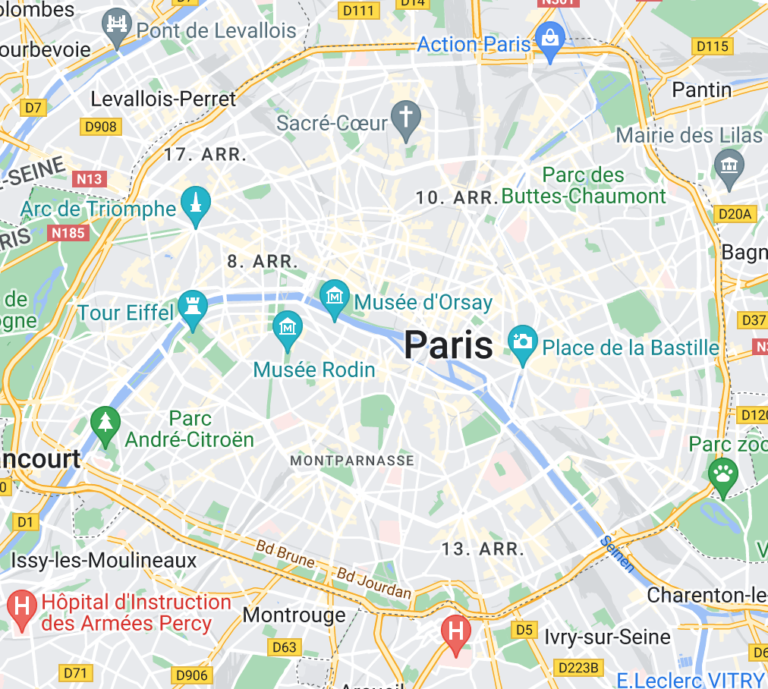KORT OVER PARIS | SE MERE END 50 FANTASTISKE TING I PARIS